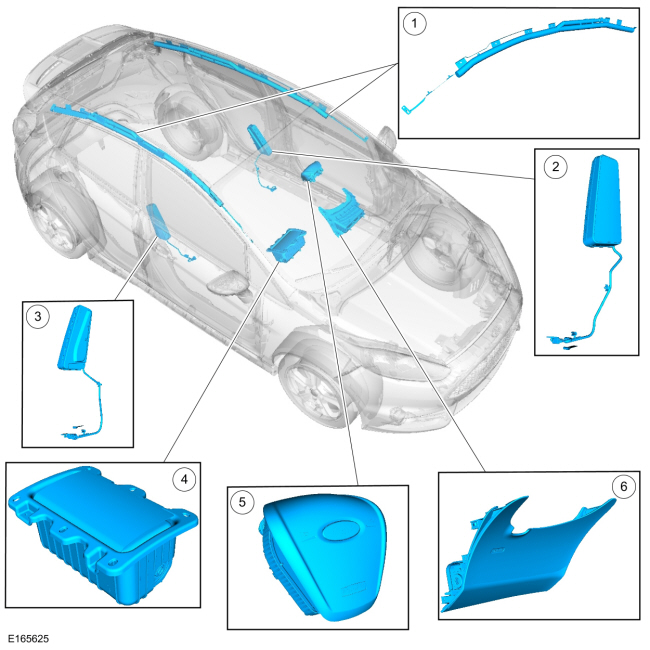 Ford Fiesta - Airbag and Seatbelt Pretensioner Supplemental Restraint ...