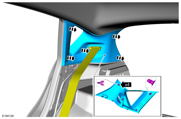 Ford Fiesta - C-Pillar Upper Trim Panel - 5-Door. Removal and ...